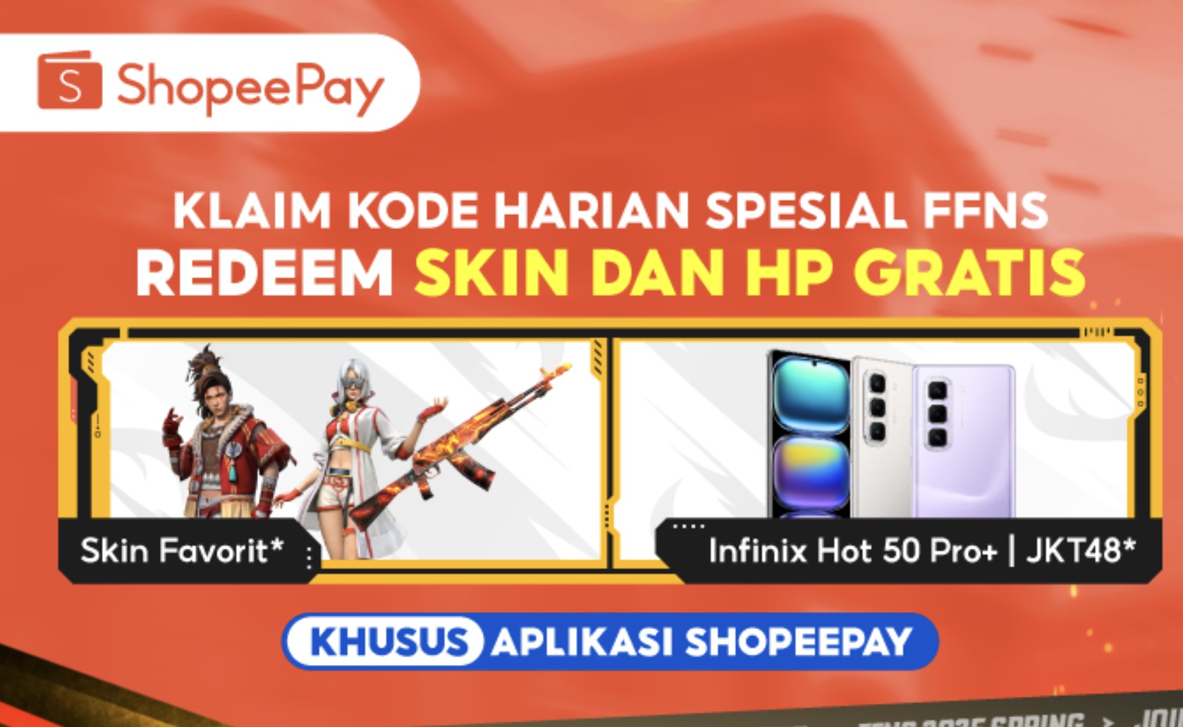 Klaim Kode Redeem FF di ShopeePay, Dapatkan Skin Keren Gratis!