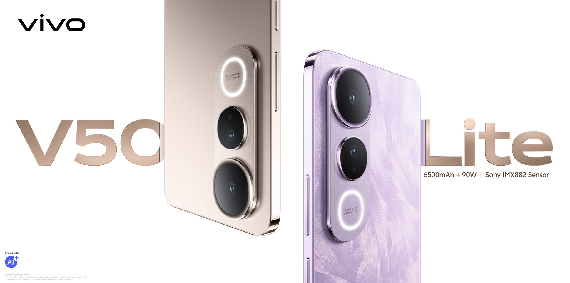 vivo V50 Lite Segera Hadir di Indonesia, Baterai Besar 6500mAh dengan Desain Tipis 7,79mm